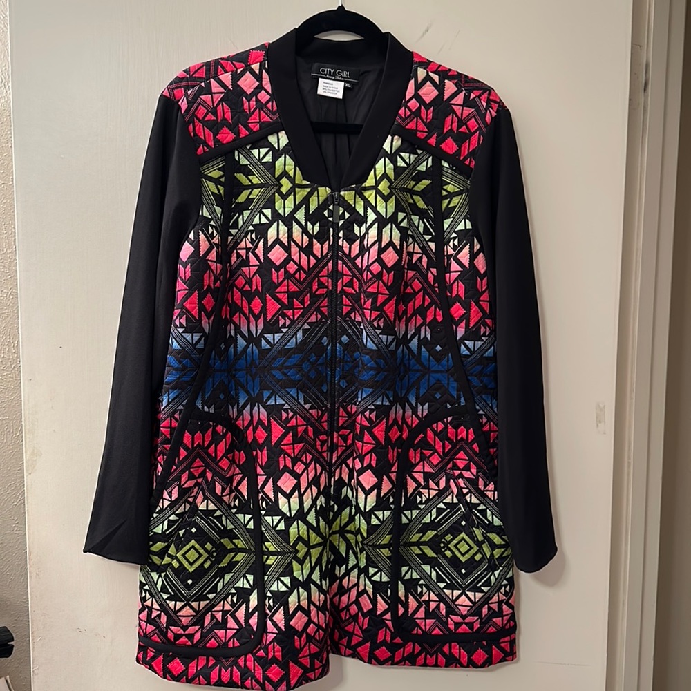 City Girl By Nancy Bolen Multicolored Jacket - Gem